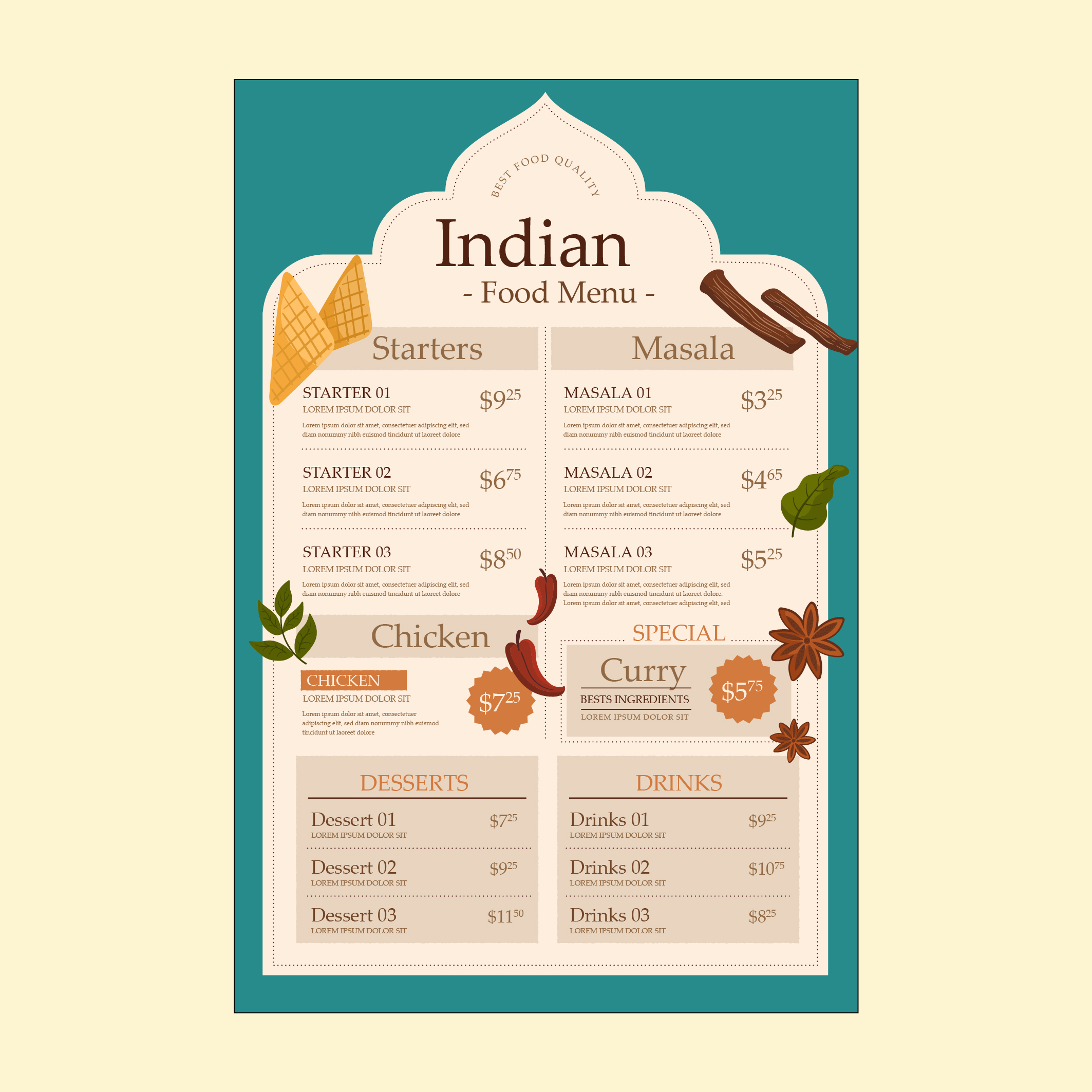 Flat Menu Card - MegaDigitalPrint